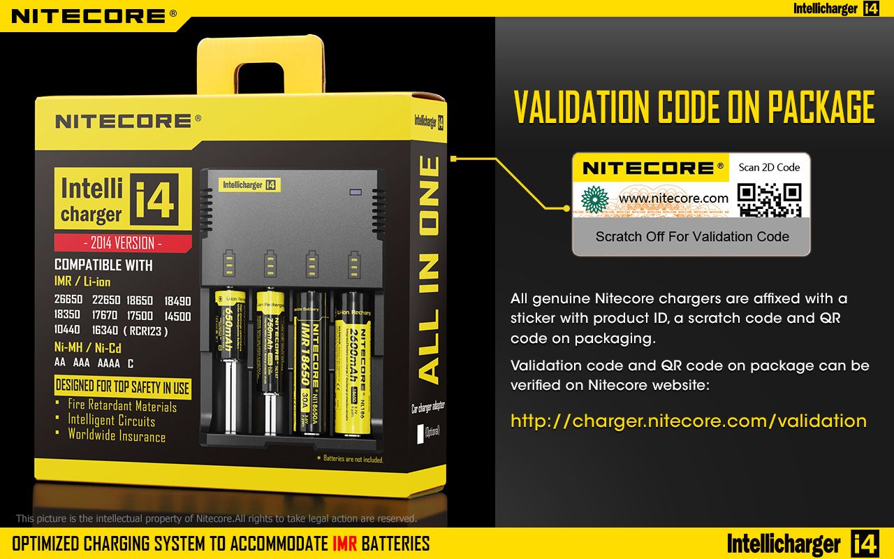 Nitecore Intellicharger New i4 Universal Smart Battery Charger