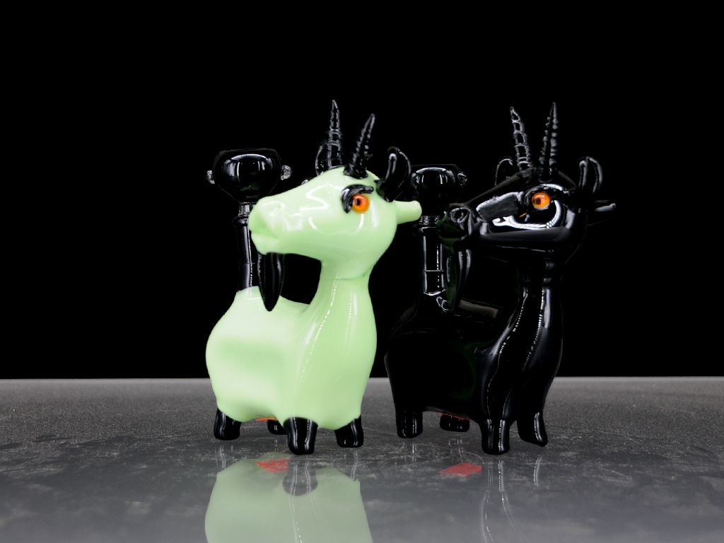 Artistic Goat Smoking Water Pipe