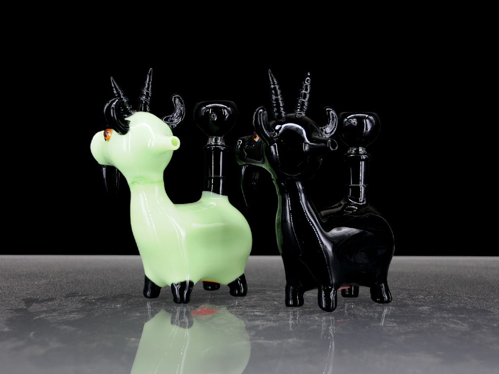 Artistic Goat Smoking Water Pipe