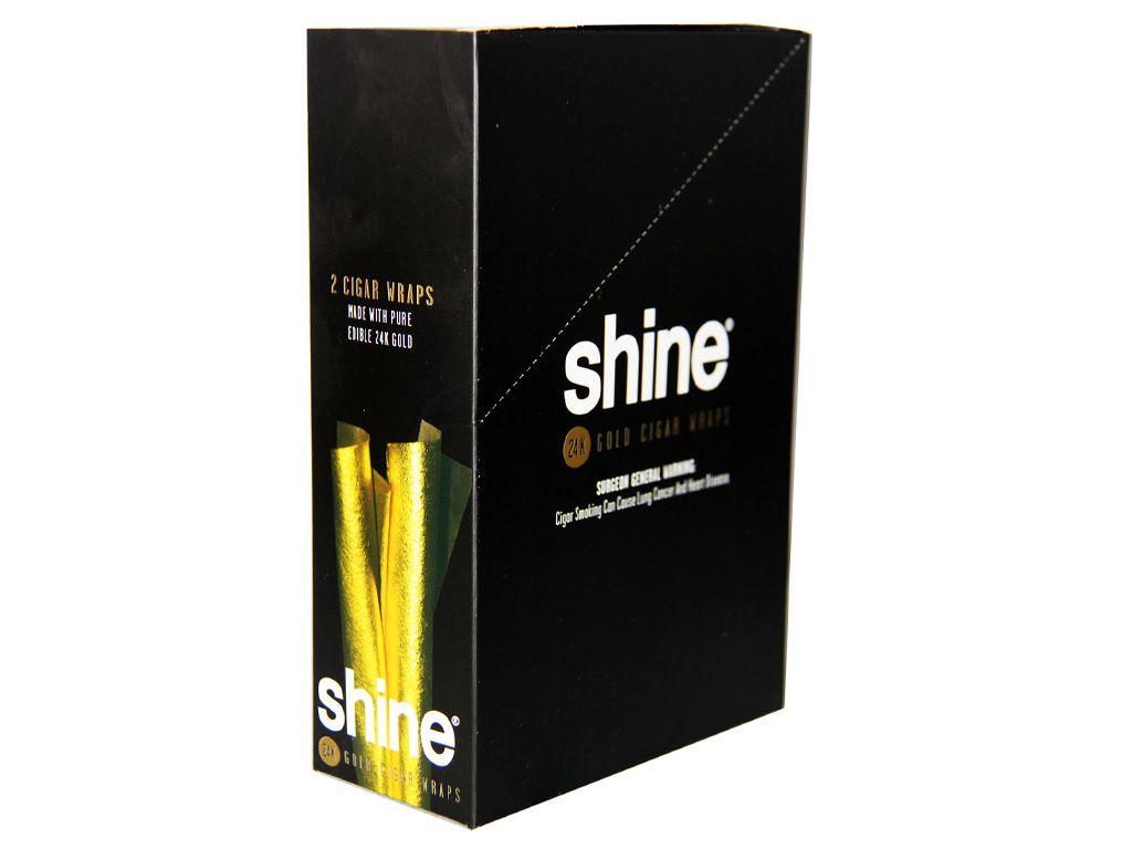 Shine 24K Gold Cigar Wraps 24 Packs of 2 Wraps
